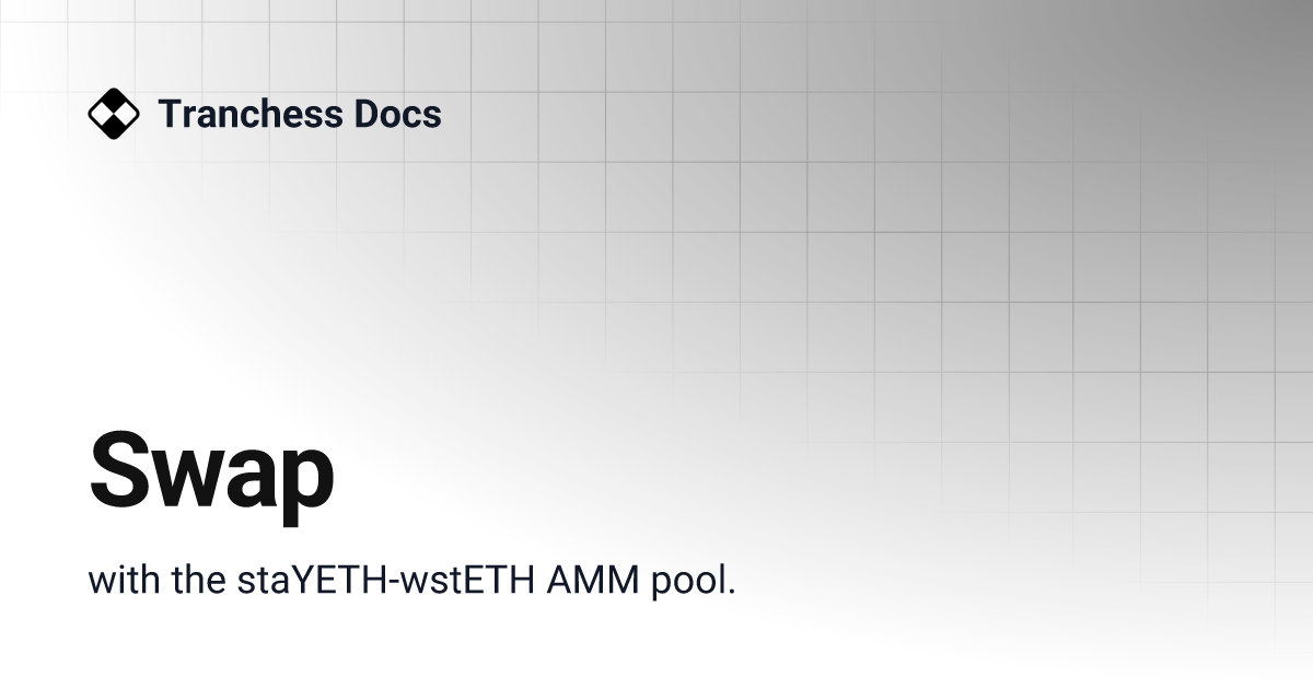 Swap | Tranchess Docs